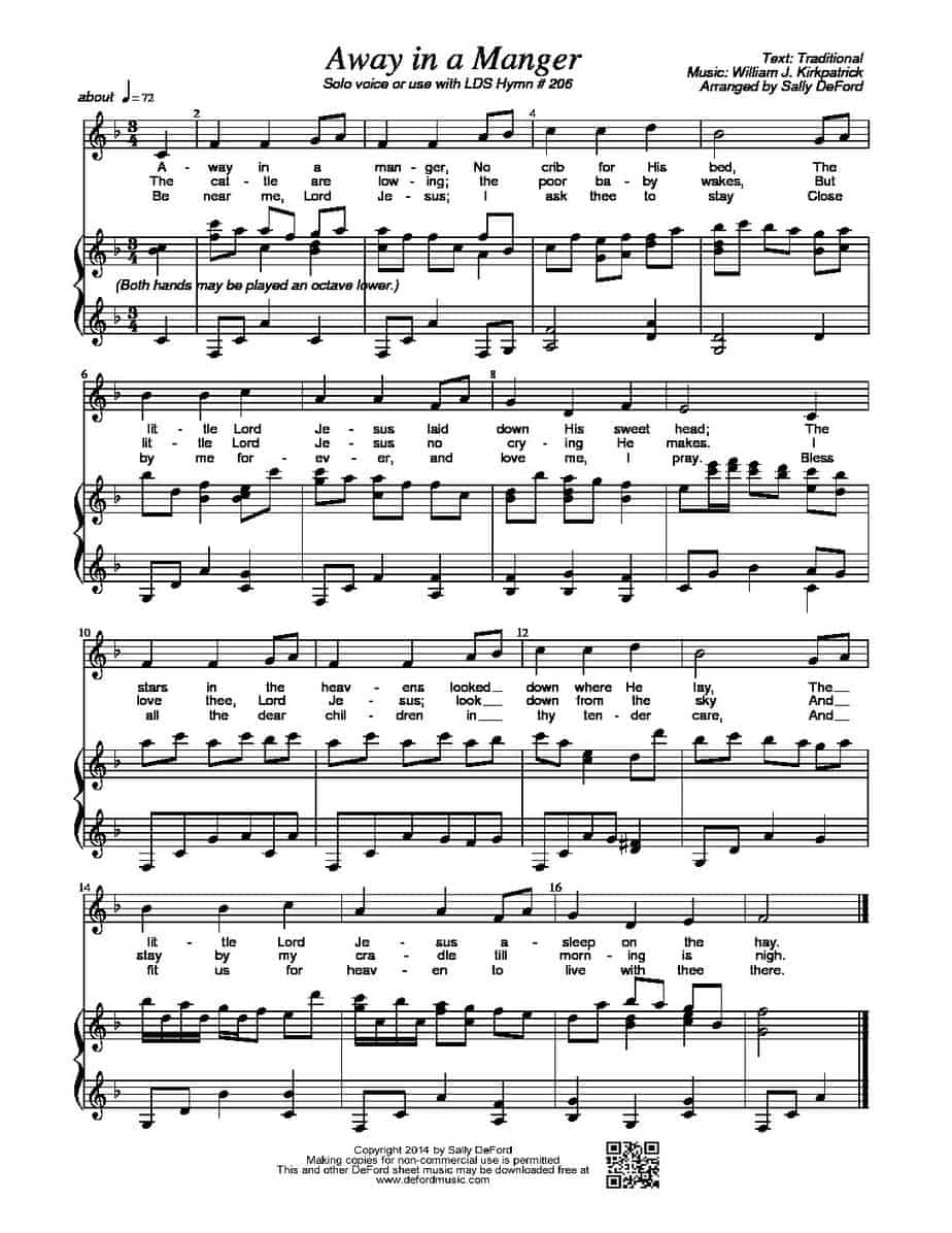 Away in a Manger – Simple Hymn Accompaniment | Sally DeFord Music