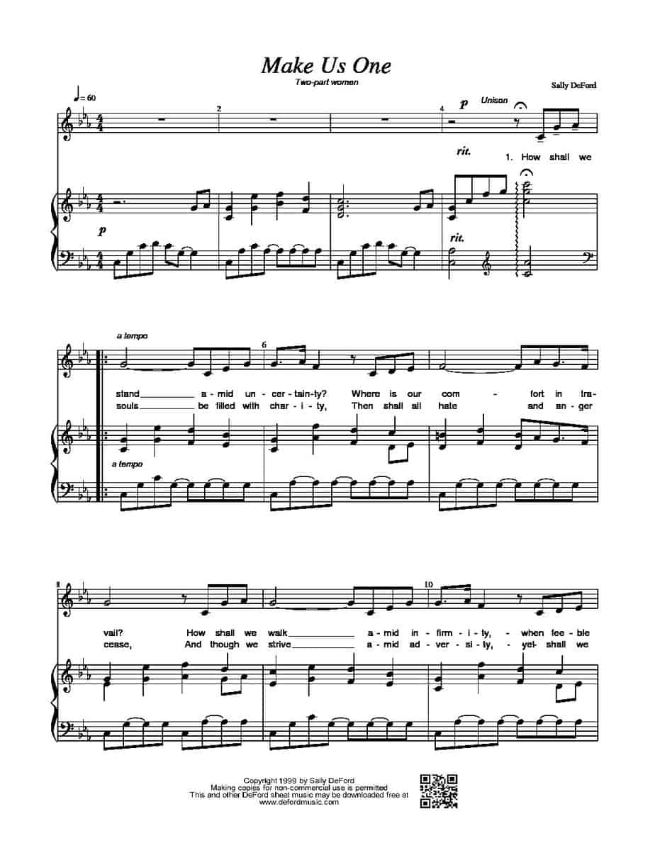 SA: Make Us One | Sally DeFord Music