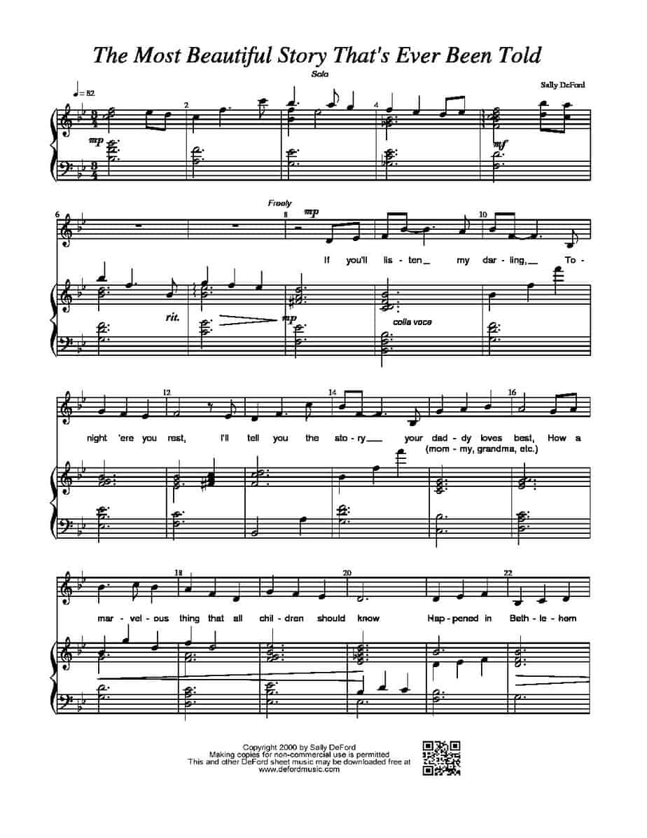 Solo 1: The Most Beautiful Story | Sally DeFord Music