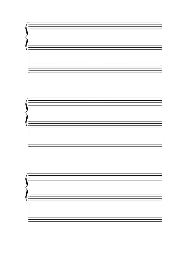 Staff Paper: Organ, 3 staves | Sally DeFord Music